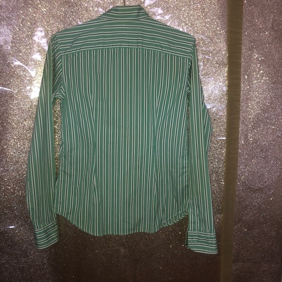 Polo Ralph Lauren | Tops | Ralph Lauren Striped Green Polo Button Up ...